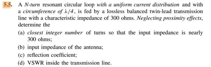 A N-turn resonant circular loop with a uniform | Chegg.com