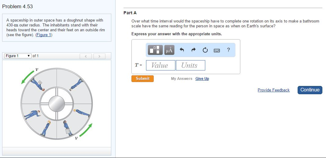 Solved A spaceship in outer space has a doughnut shape with | Chegg.com