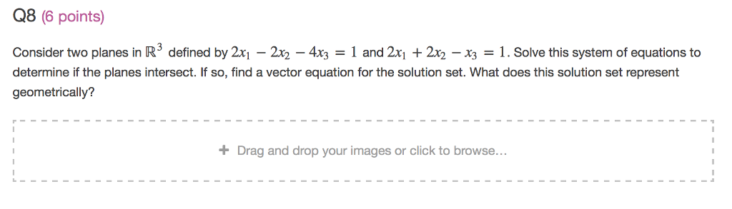 Solved Consider two planes in ℝ3 defined by 2x1−2x2−4x3=1 | Chegg.com