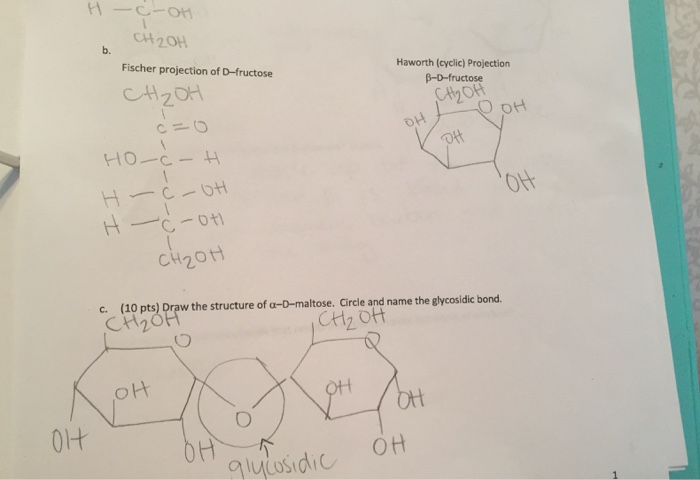 Solved Fischer projection of D-fructose Haworth (cyclic) | Chegg.com