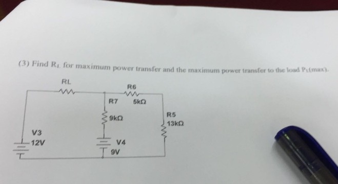 Solved (3) Find Ri for maximum power transfer and the | Chegg.com