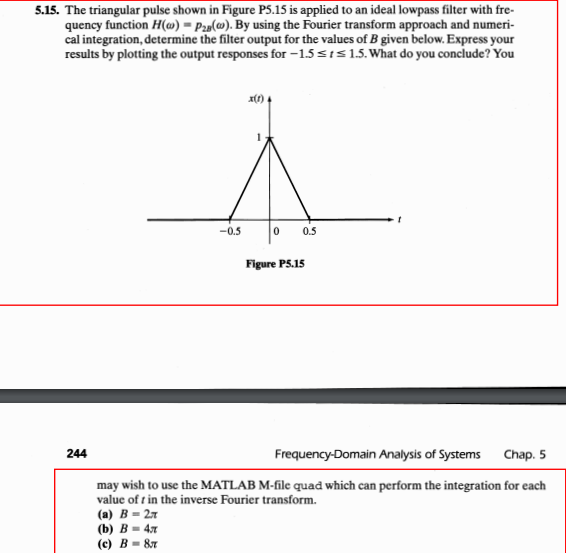 Solved 5.15. The triangular pulse shown in Figure P5.15 is | Chegg.com