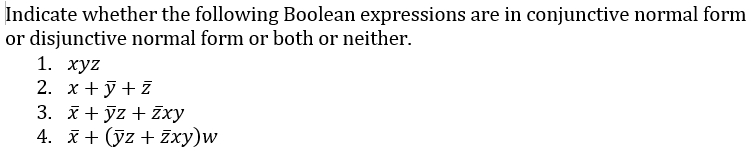 Solved Indicate Whether The Following Boolean Expressions
