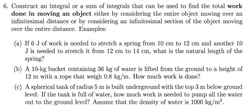 Solved 6. Construct an integral or a sum of integrals that | Chegg.com