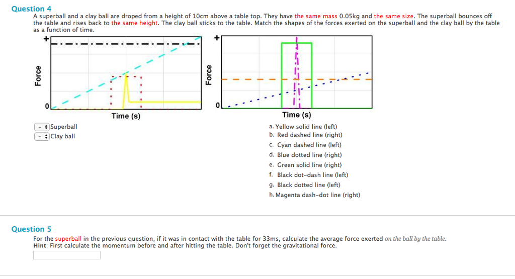 Solved A superball and a clay ball are dropped from a height | Chegg.com