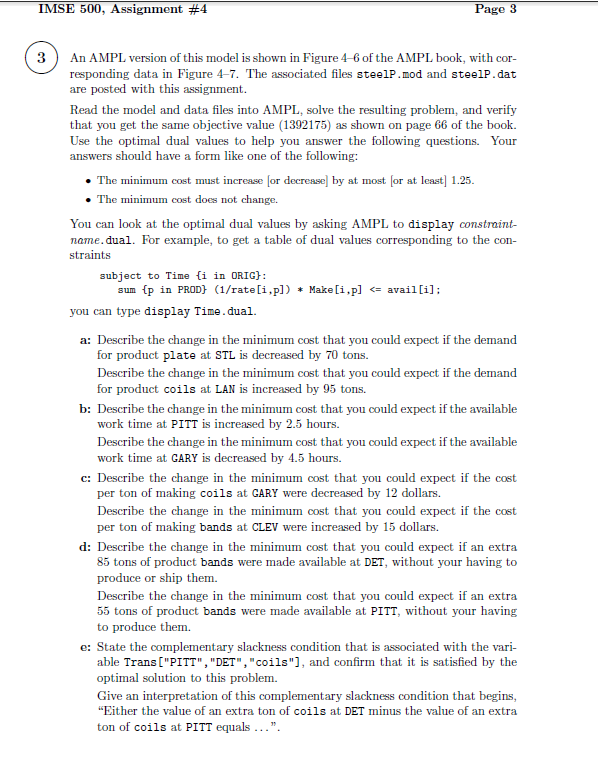 An AMPL version of this model is shown in Figure 4-6 | Chegg.com