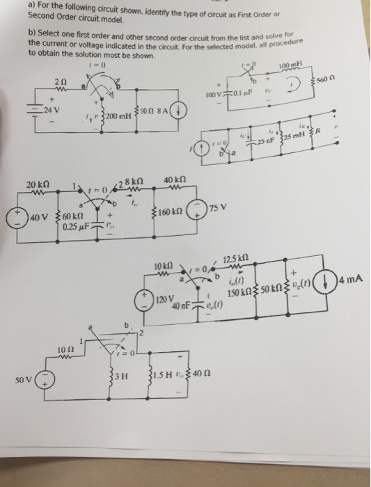 Solved For the following circuit shown, identity the type of | Chegg.com