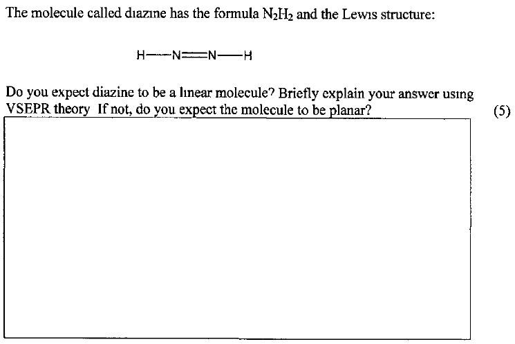 Solved The molecule called diazine has the formula N_2 H_2 | Chegg.com
