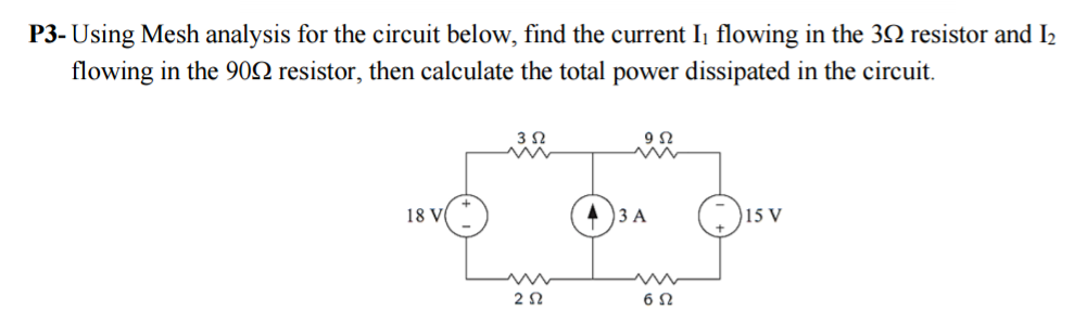 Solved Using Mesh analysis for the circuit below, find the | Chegg.com