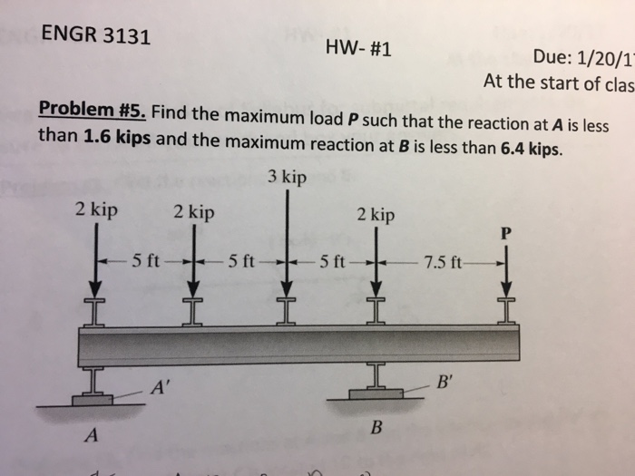 Solved Find the maximum load P such that the reaction at A | Chegg.com