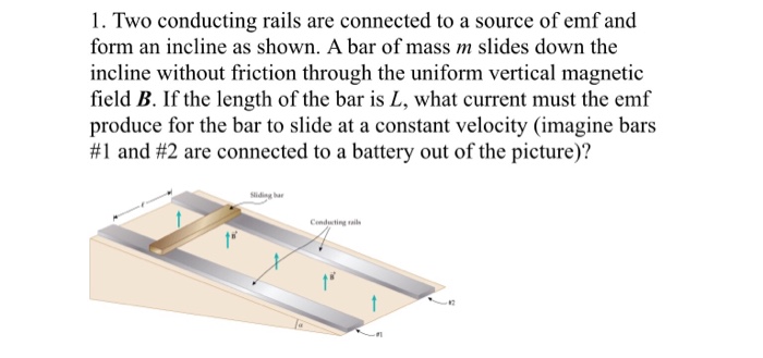 Solved Two conducting rails are connected to a source of cmf | Chegg.com