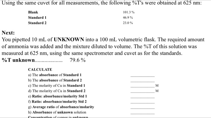 Solved Pre-Laboratory Assignment for Copper Analysis by | Chegg.com