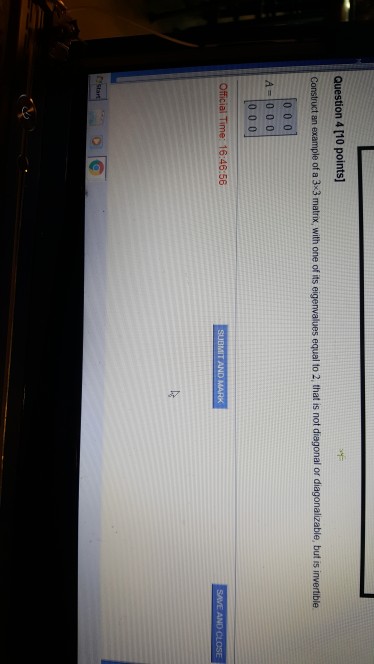 Solved Question 4 [10 points] Construct an example of a 3x3 | Chegg.com