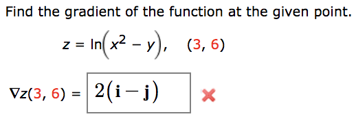 Solved Find the gradient of the function at the given point. | Chegg.com