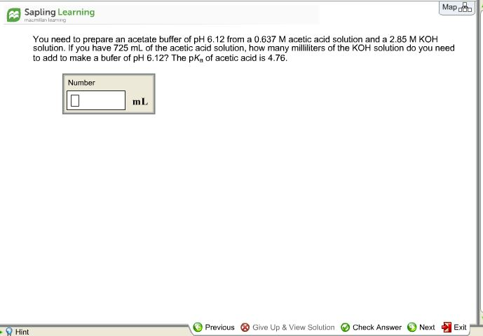 Solved You Need To Prepare An Acetate Buffer Of Ph 6 12 From