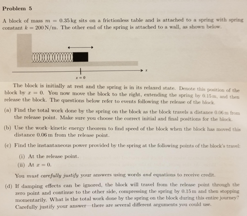 Solved Problem 5 A block of mass m2 = 0.35 kg sits on a | Chegg.com