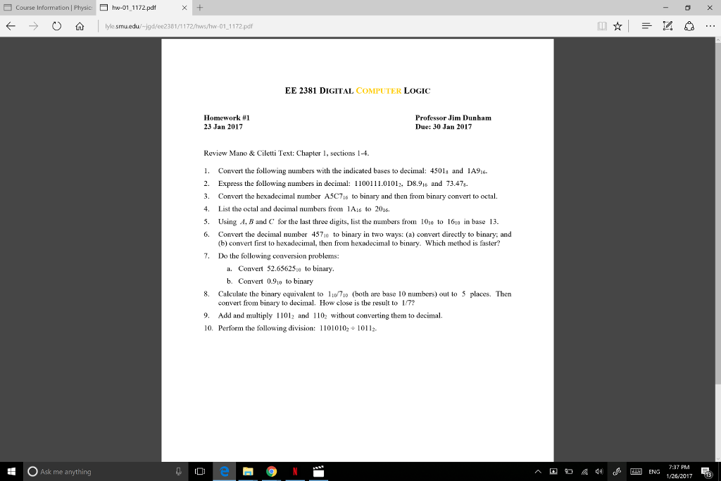 Solved Convert the following numbers with the indicated | Chegg.com