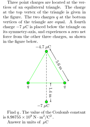 Solved Three point charges are located at the vertices of an | Chegg.com