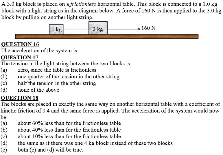 Solved A 3.0 kg block is placed on a frictionless horizontal | Chegg.com