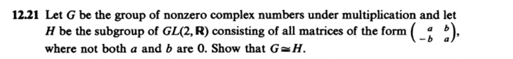 Solved Let G be the group of nonzero complex numbers under | Chegg.com