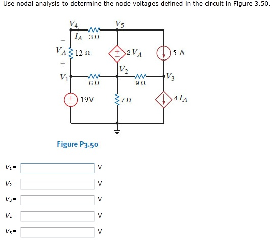 Solved Use nodal analysis to determine the node voltages | Chegg.com