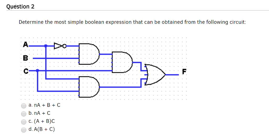 Solved Question 2 Determine the most simple boolean | Chegg.com
