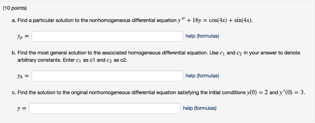 Solved Find a particular solution to the non-homogeneous | Chegg.com