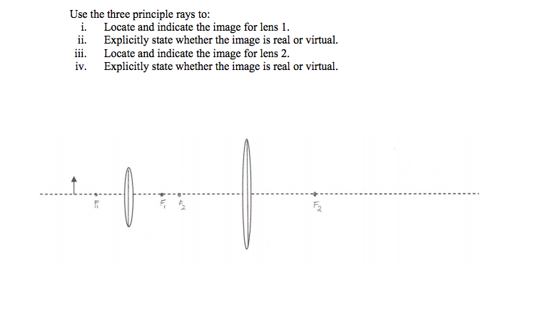 Solved Use the three principle rays to: i. Locate and | Chegg.com