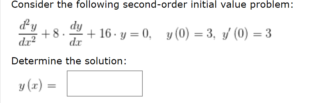Solved Consider the following second-order initial value | Chegg.com