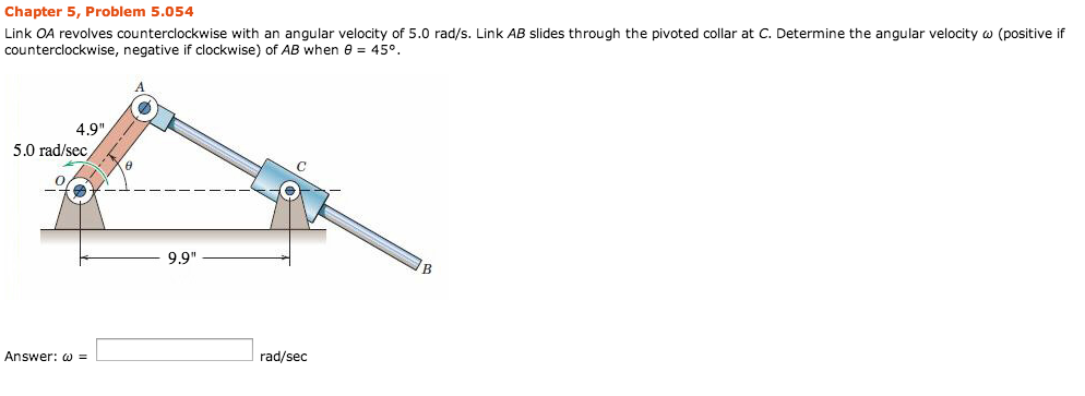 Solved Link OA revolves counterclockwise with an angular | Chegg.com