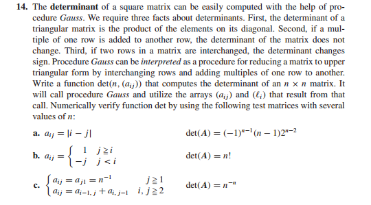 Using matlab show the code that gives the determinant | Chegg.com Using matlab show the code that gives the determinant | Chegg.com