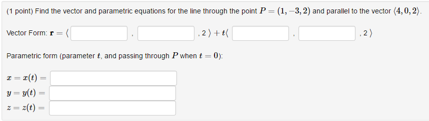 Solved Find the vector and parametric equations for the line | Chegg.com