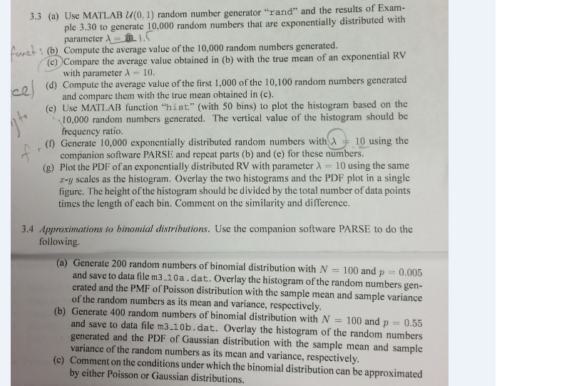 Use MATLAB U(0, 1) random number generator "rand" and | Chegg.com