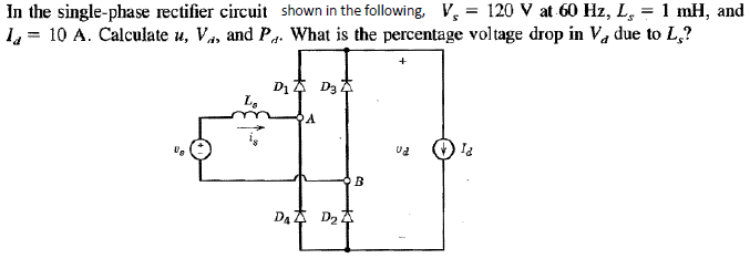 Solved In the single ? phase rectifier circuit shown in the | Chegg.com
