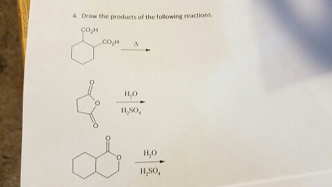 Solved 4. Draw the products of the following reactions. CO2H | Chegg.com