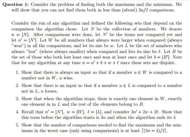 Solved Question 1: Consider the problem of finding both the | Chegg.com