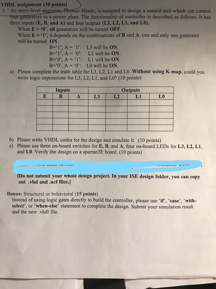 Solved Vhdl Assignment 30 Points 3 An Entry Level 
