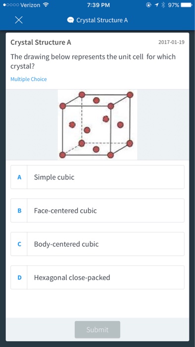 Solved Crystal Structure A The drawing below represents the | Chegg.com