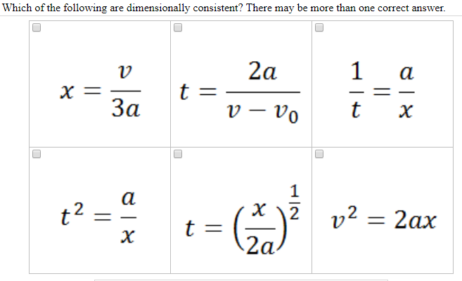 Solved Which of the following are dimensionally consistent? | Chegg.com Solved Which of the following are dimensionally consistent? | Chegg.com