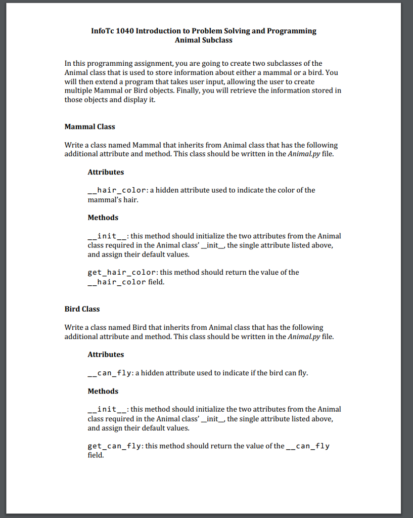 Solved InfoTc 1040 Introduction to Problem Solving and | Chegg.com