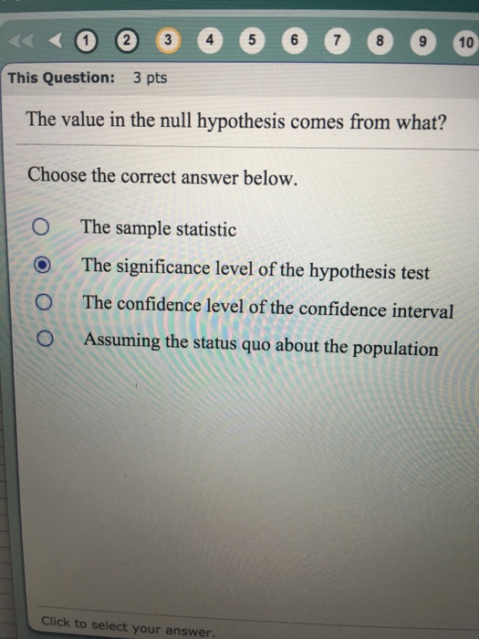 Solved The value in the null hypothesis comes from what? | Chegg.com