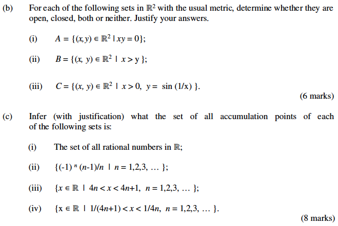 Solved For each of the following sets in R^2 with the usual | Chegg.com
