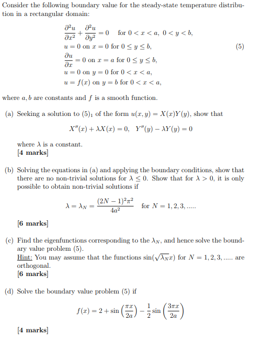 Solved Consider the following boundary value for the | Chegg.com