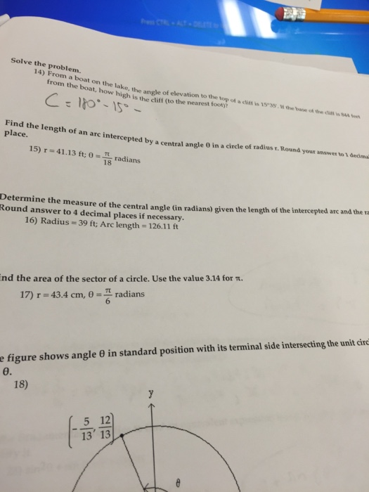 Solved from a boat on the lake, the angle of elevation to | Chegg.com