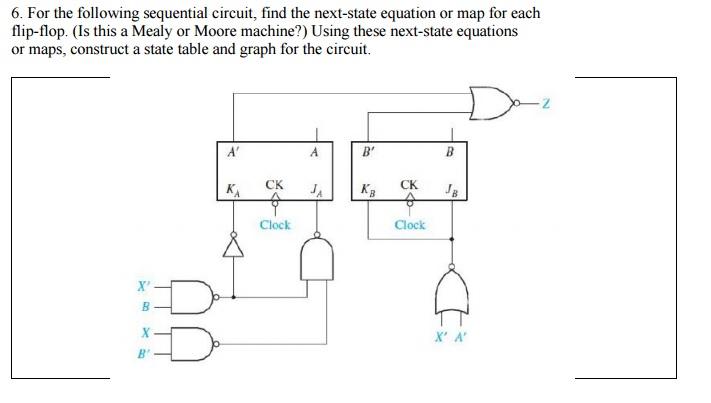 Solved For the following sequential circuit, Find the | Chegg.com