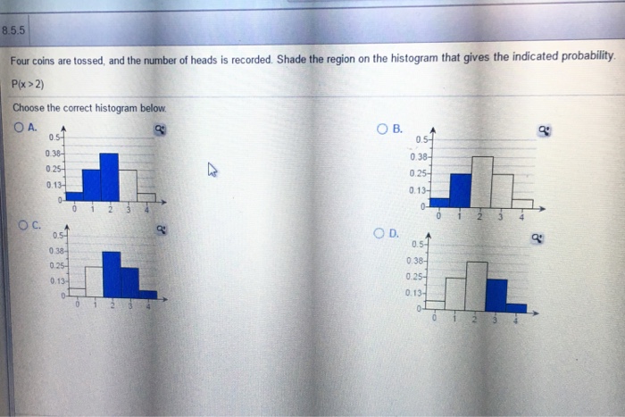 Solved Four coins are tossed and the number of heads is | Chegg.com