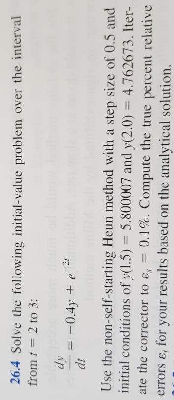 Solved 26.4 Solve the following initial-value problem over | Chegg.com