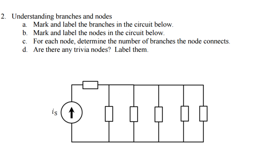 Solved 1. Understanding nodes and meshes a. Mark and label | Chegg.com