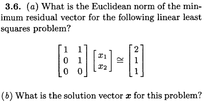 Solved 3.6. (a) What is the Euclidean norm of the min imum | Chegg.com