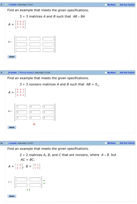 Solved Find an example that meets the given specifications. | Chegg.com